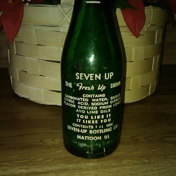 7up | Accents | Vintage 7up 7oz Bottle Matoon Il | Poshmark